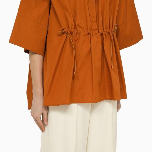 MaxMara | Sweaters | Max Mara Earthcolored Cotton Drawstring Shirt ...